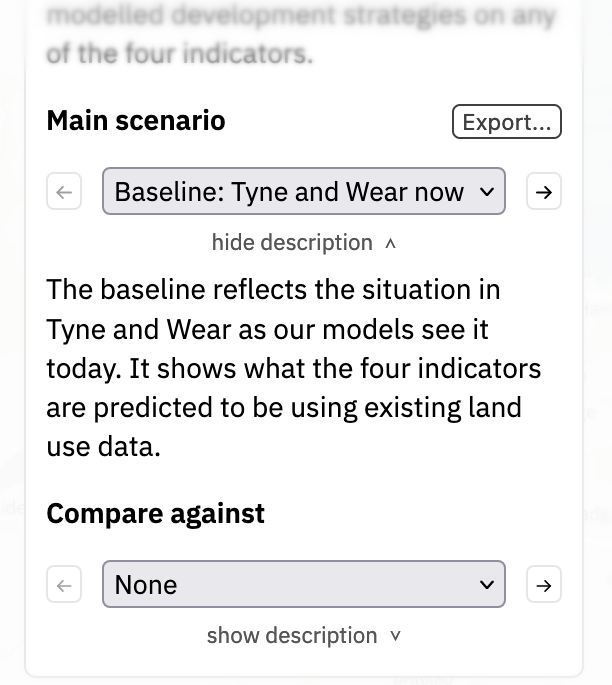 Screenshot of left sidebar